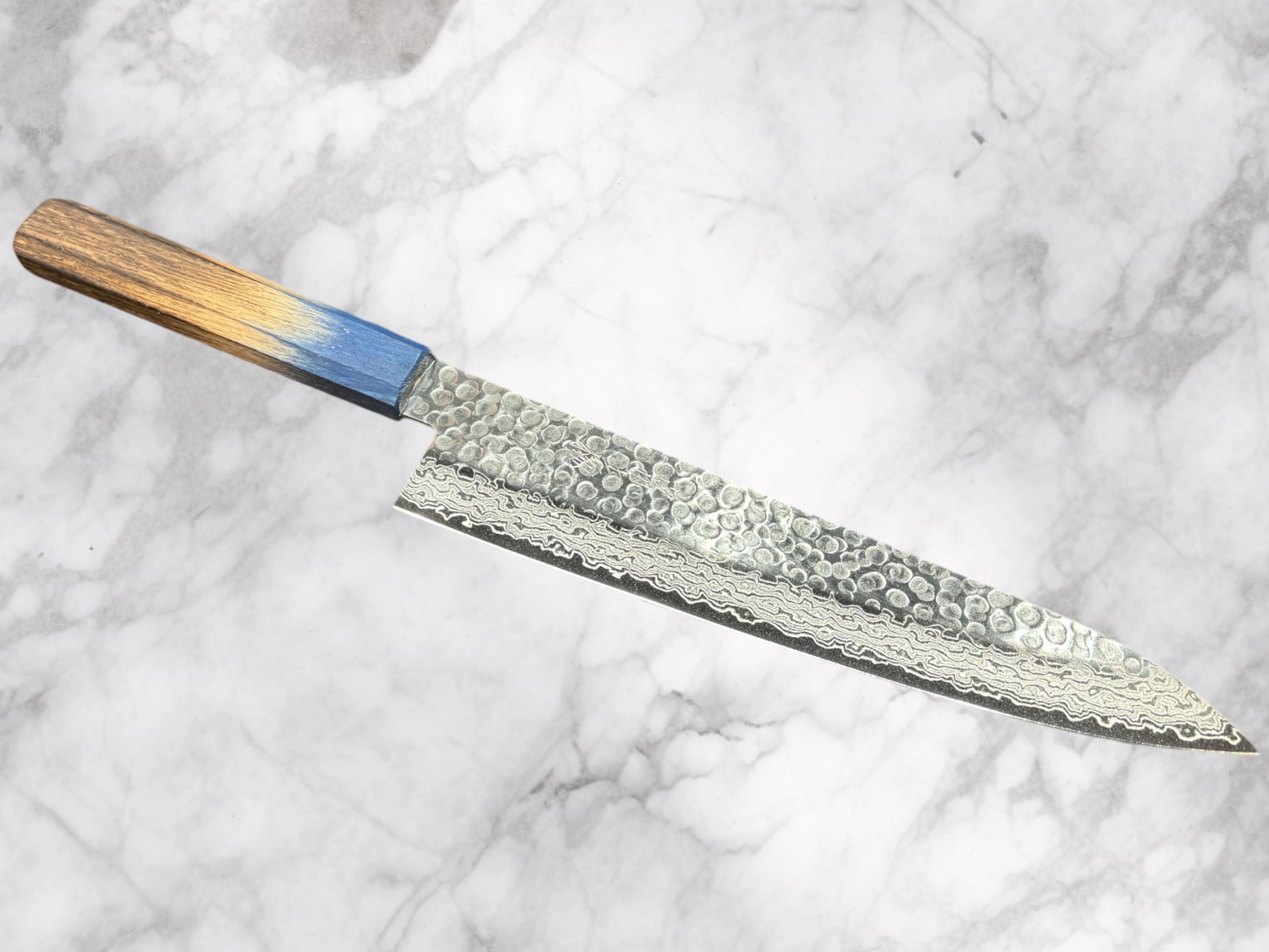 FUJIKIWAMI Tsuchime-Damascus HIT Gyuto knife Akatsuki handle 240mm | 富士 ...